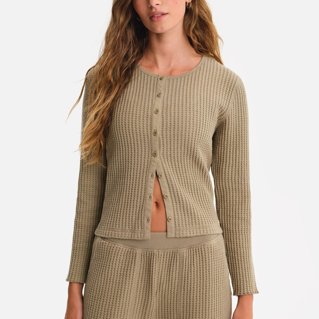 Organic Waffle Crew Cardigan – MATE the Label