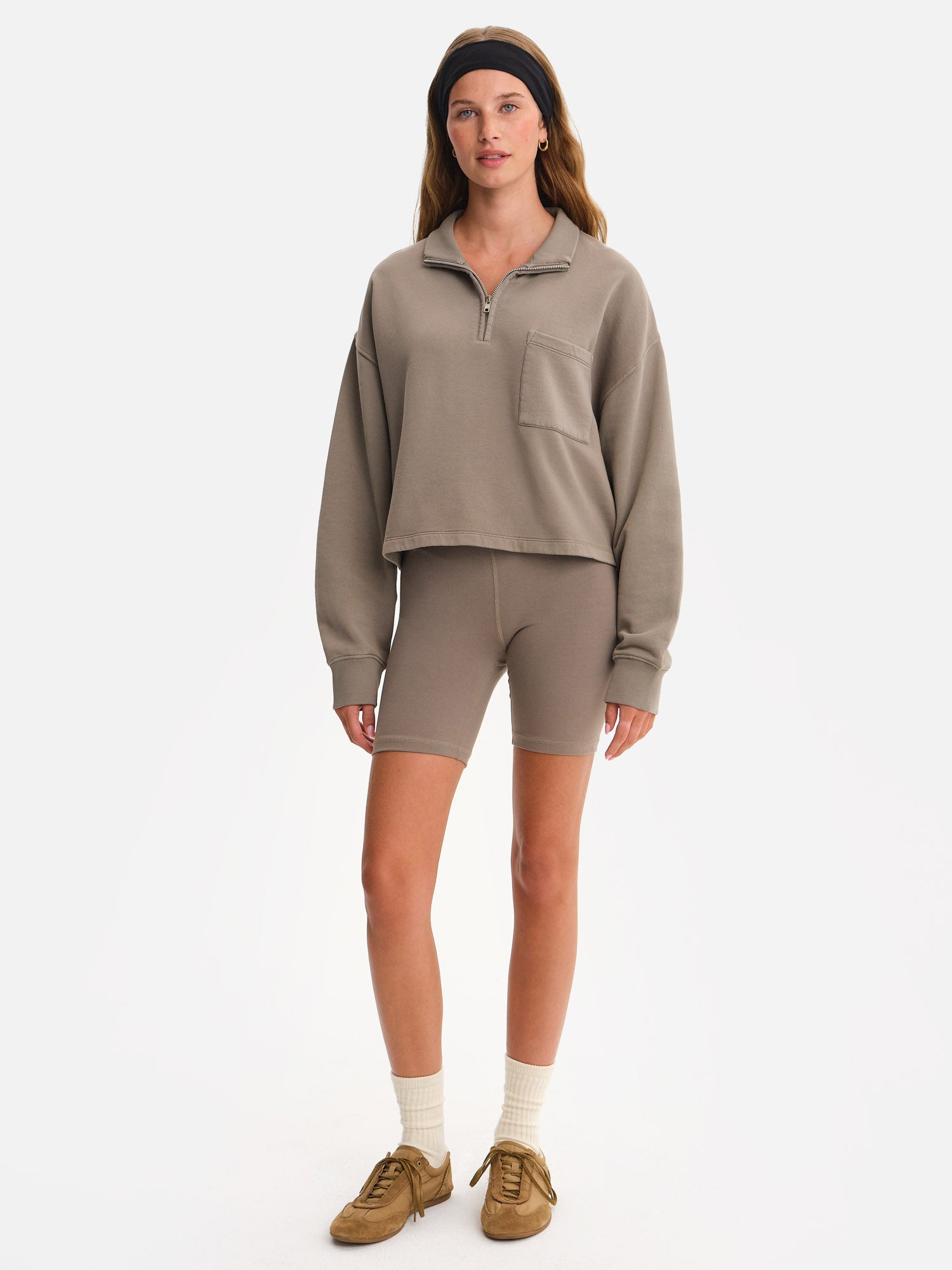 Organic Fleece Cropped Half-Zip Sweatshirt – MATE the Label